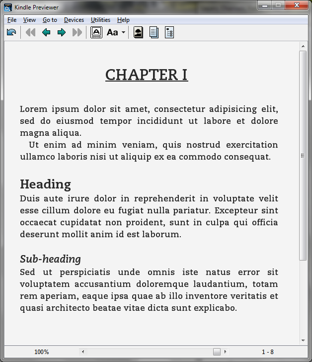 CSS Heading Styles EBook Conversion